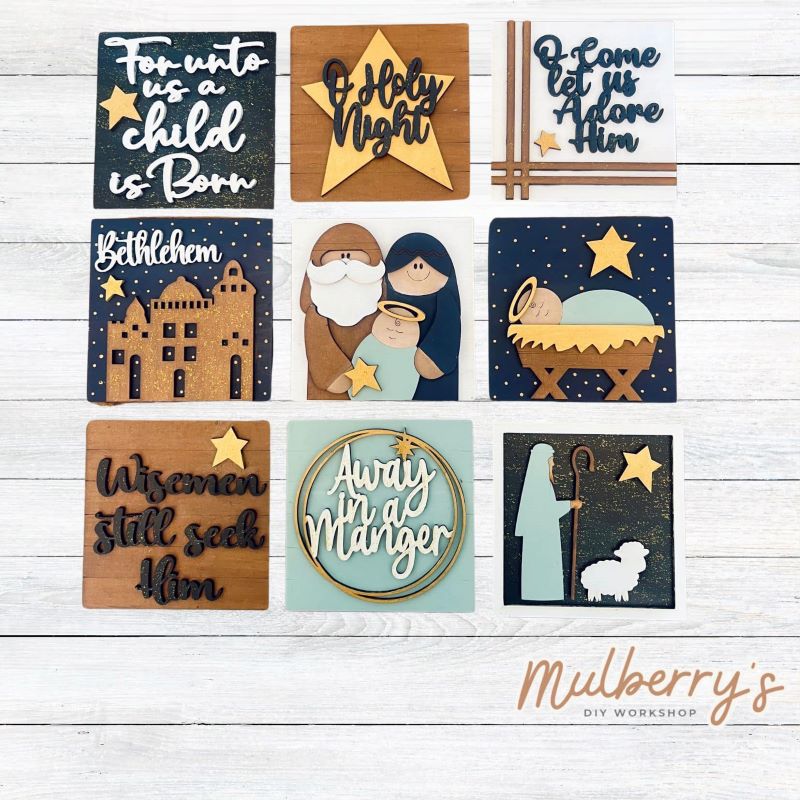 Christmas Religious 4x4 Decorative Tiles – Mulberry's DIY Workshop