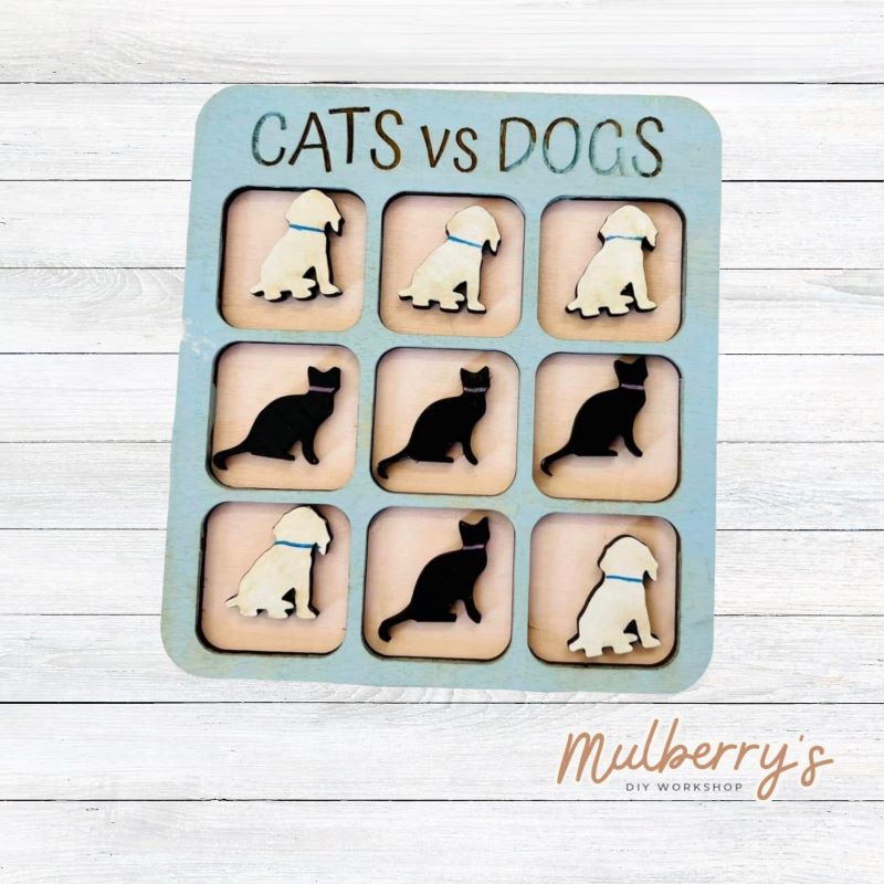 Cats Versus Dogs Tic-Tac-Toe Game – Mulberry's DIY Workshop