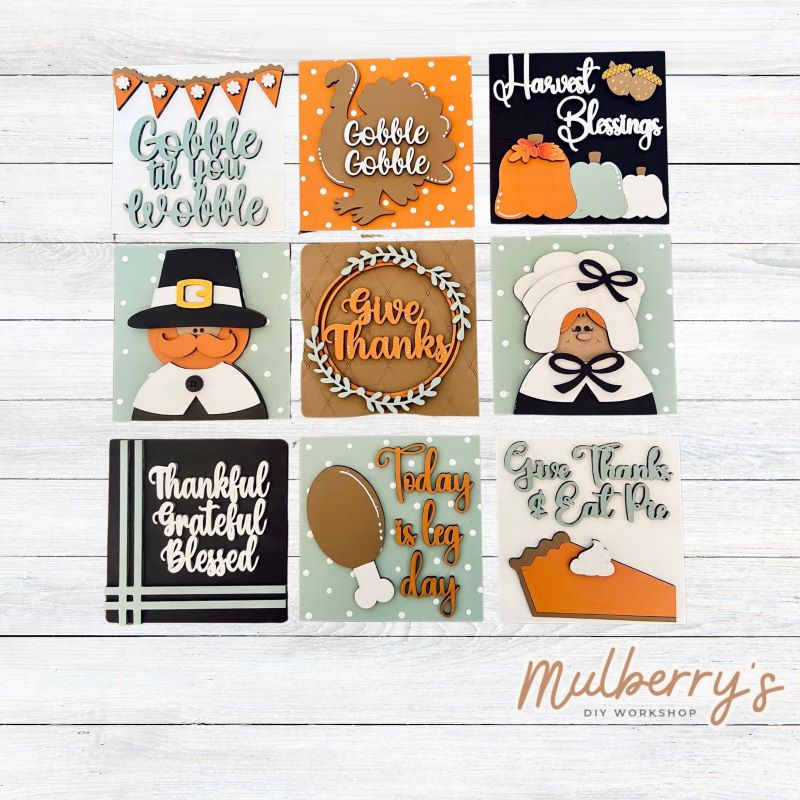 Thanksgiving 4x4 Decorative Tiles – Mulberry's DIY Workshop